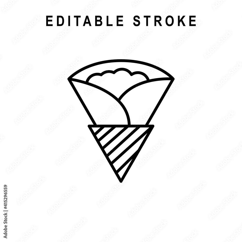 Crepe Outline Icon. Crepe Line Art Logo. Vector Illustration. Isolated ...
