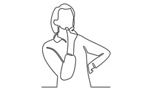 Line Drawing Of A Pondering Woman Free Stock Photo - Public Domain Pictures