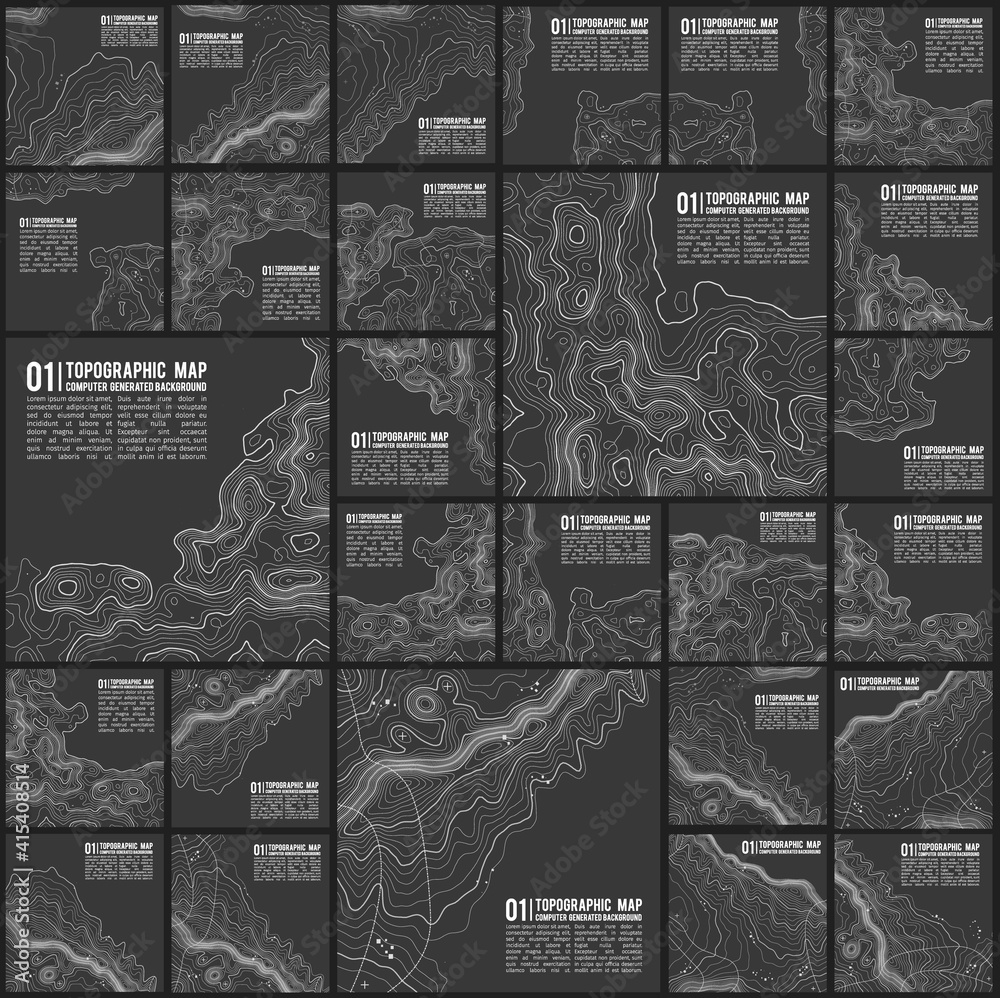 Grey contours vector topography. Geographic mountain topography vector ...