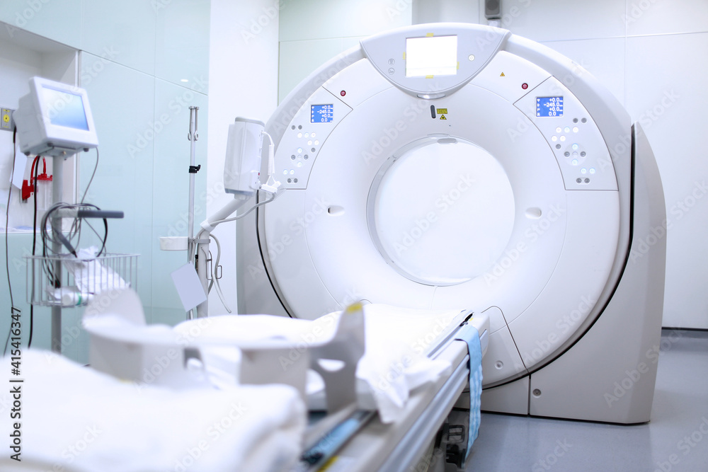 CT (Computed tomography) scanner in hospital laboratory. CT scan an ...
