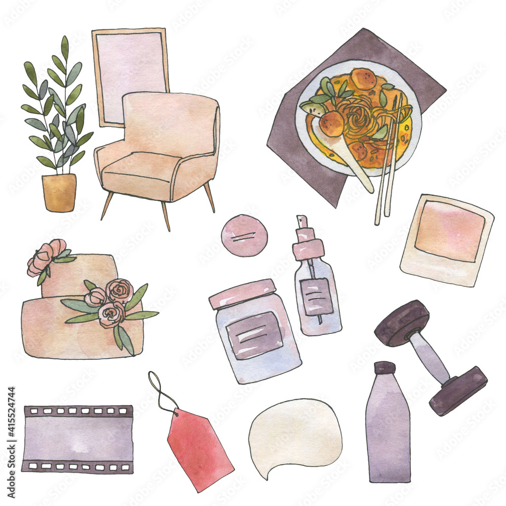 mom life watercolor clipart black woman line drawing family figures ...