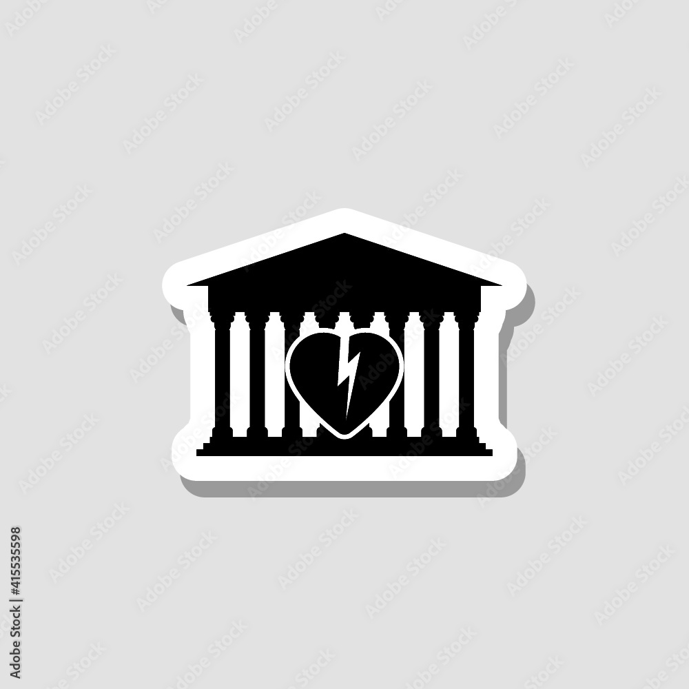 Divorce courthouse sticker icon Stock Vector | Adobe Stock