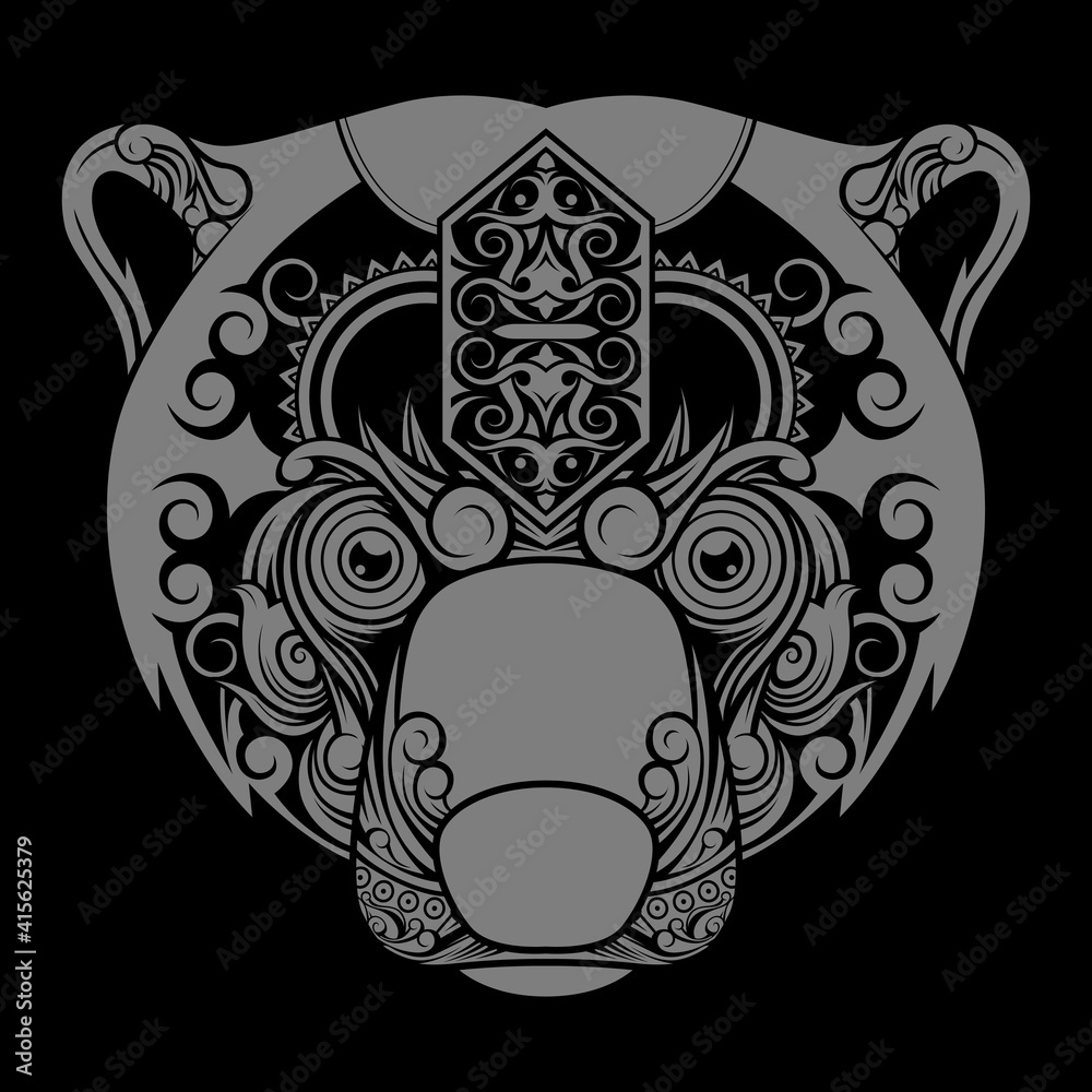 Zentangle stylized Bear face. Hand Drawn doodle vector illustration ...