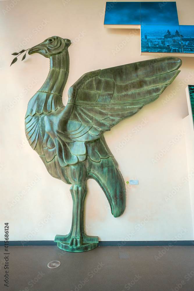 Liver bird, the most important symbol of Liverpool displayed in Museum ...