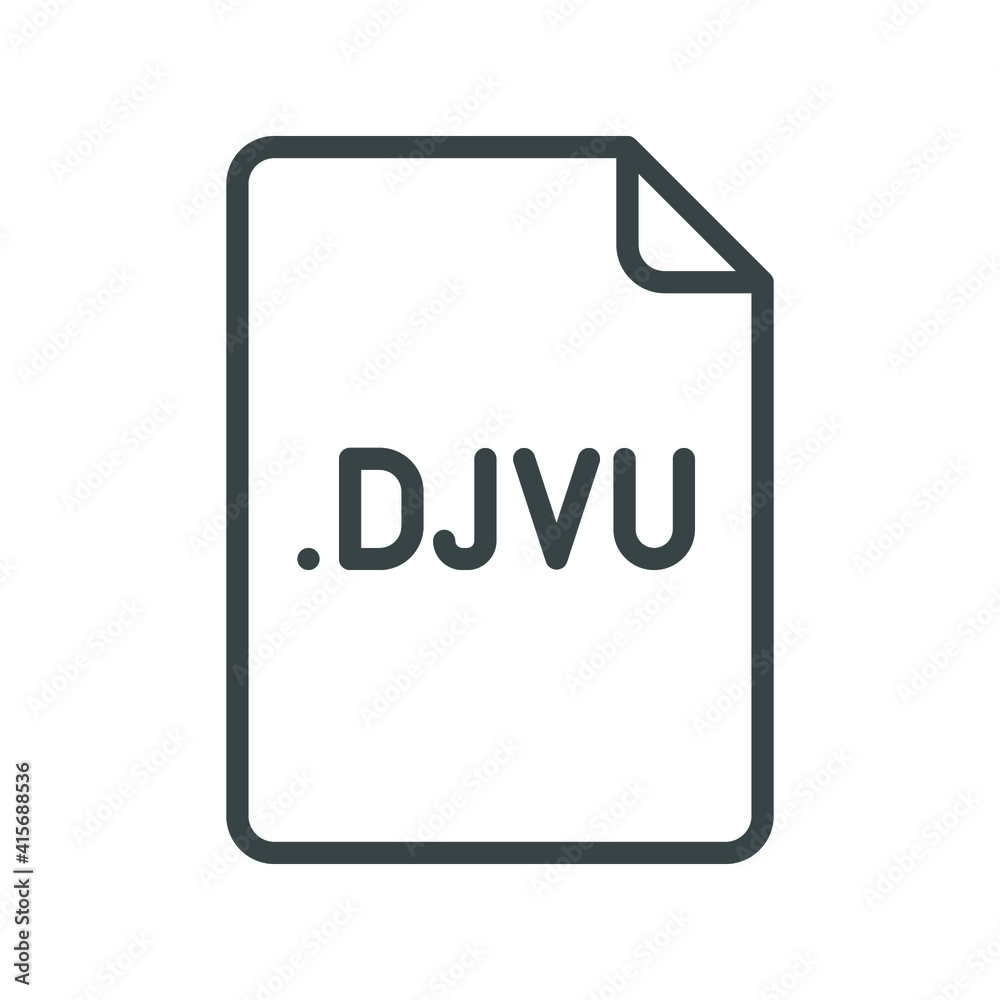 DJVU file format line icon. Linear style sign for mobile concept and ...