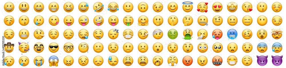 Emoticons (100% editable Vector Without any mesh, filter or effects ...