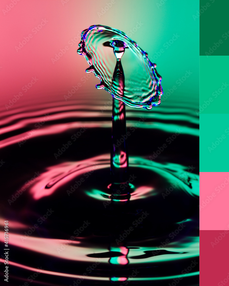 Liquid Drop Art With Color Palette Stock Photo | Adobe Stock