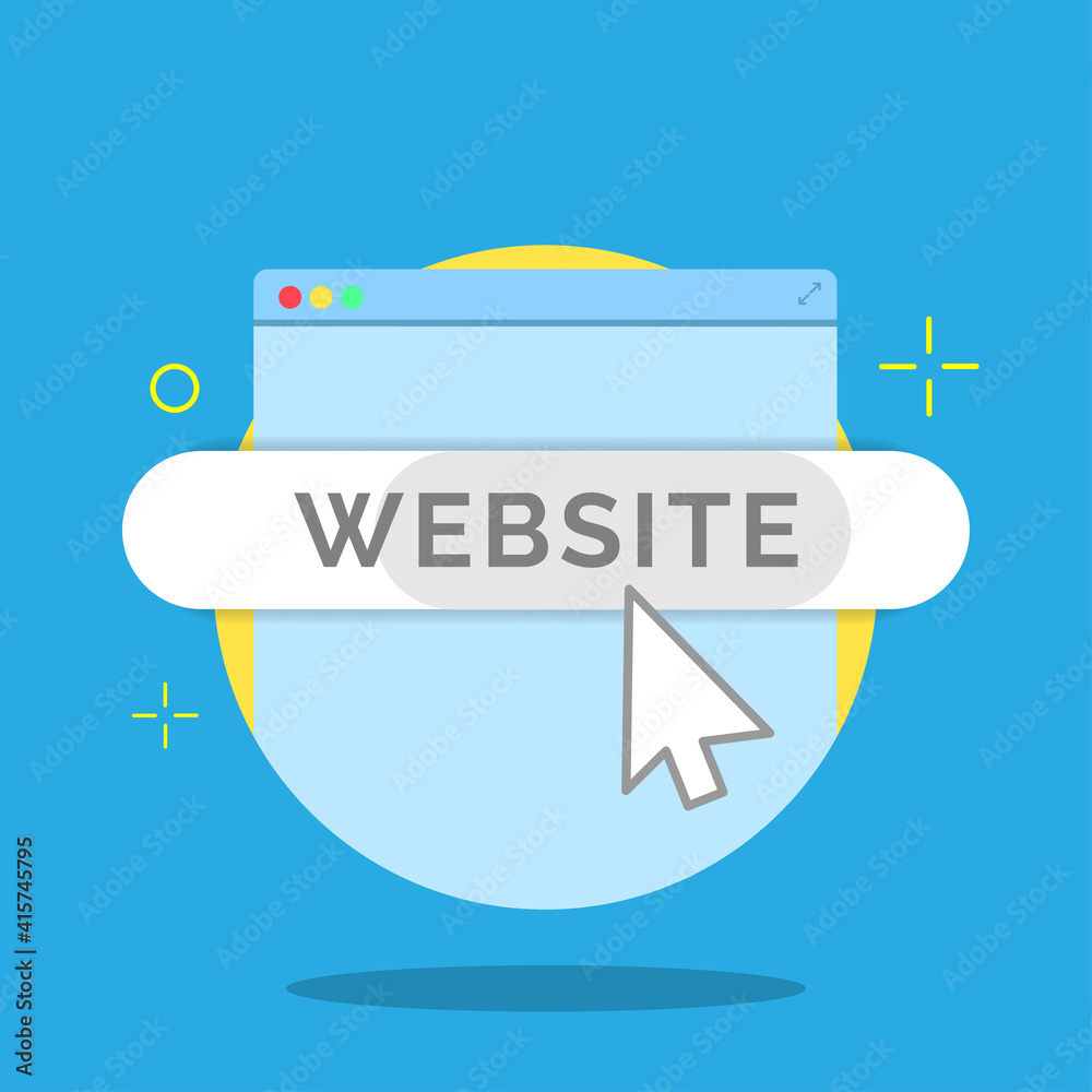 click to visit the website address concept illustration flat design vector eps10, modern graphic ...