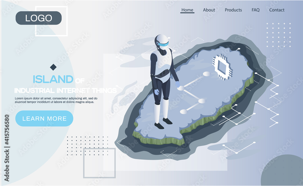 Industrial internet of things 4ir revolution, AI, IoT. Robot cybernetic ...