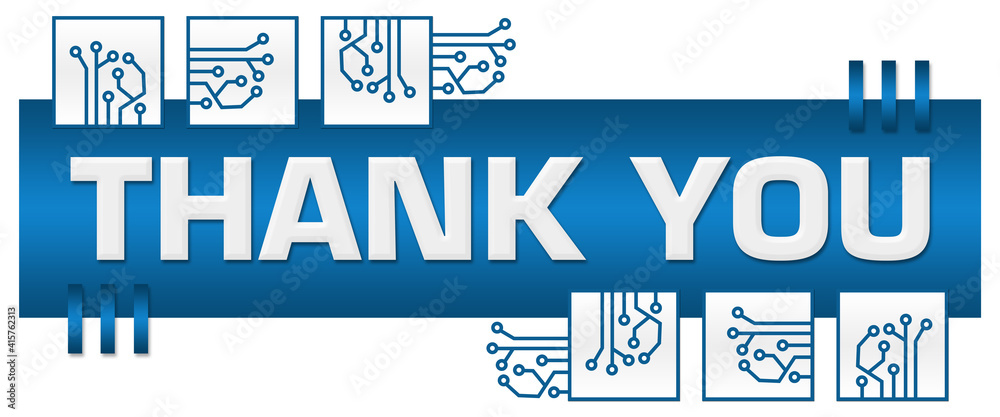 Thank You Blue Squares Box Circuit Elements Stock Illustration | Adobe ...