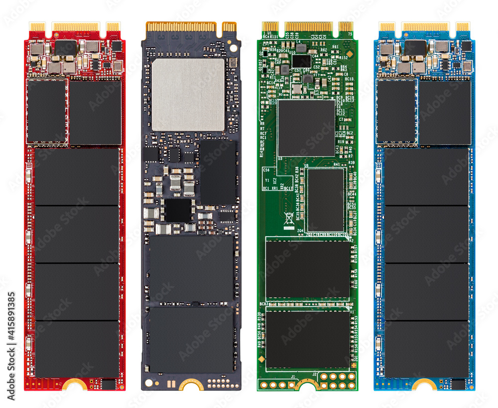 set of four different M2 SSD flash hdd hard disc drive nvme and sata ...