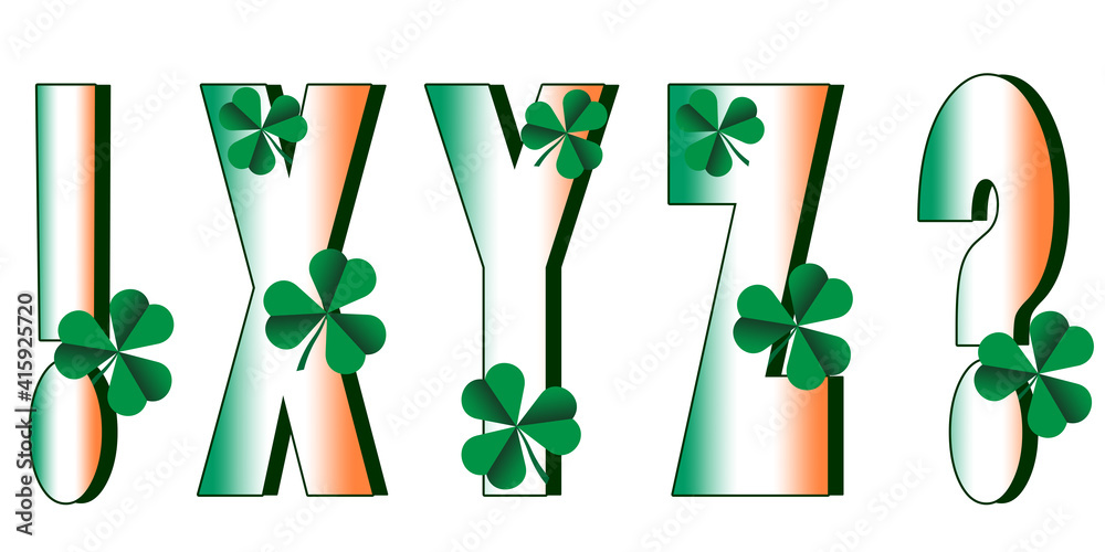 Illustration Stock Capital letters of the Latin alphabet X, Y, Z ...