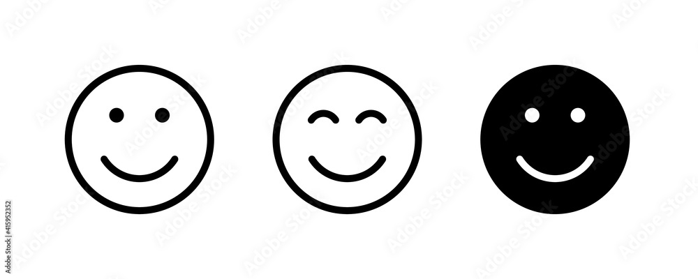 Smile Icon in trendy flat style isolated on white background. Happy ...