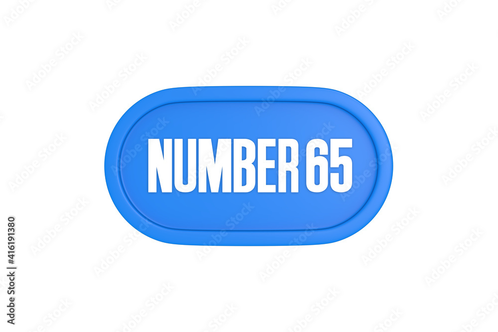 65 Number sign in light blue color isolated on white background, 3d ...