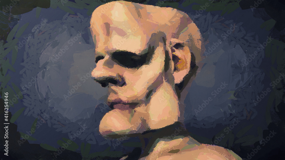 Fictional character, bold brush strokes style Stock Illustration ...