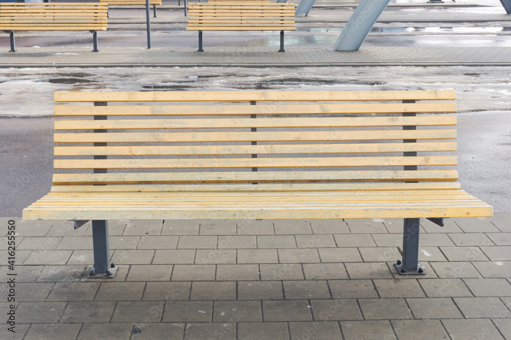 Waiting room bus station. Outdoor bus platform. Departure terminal ...