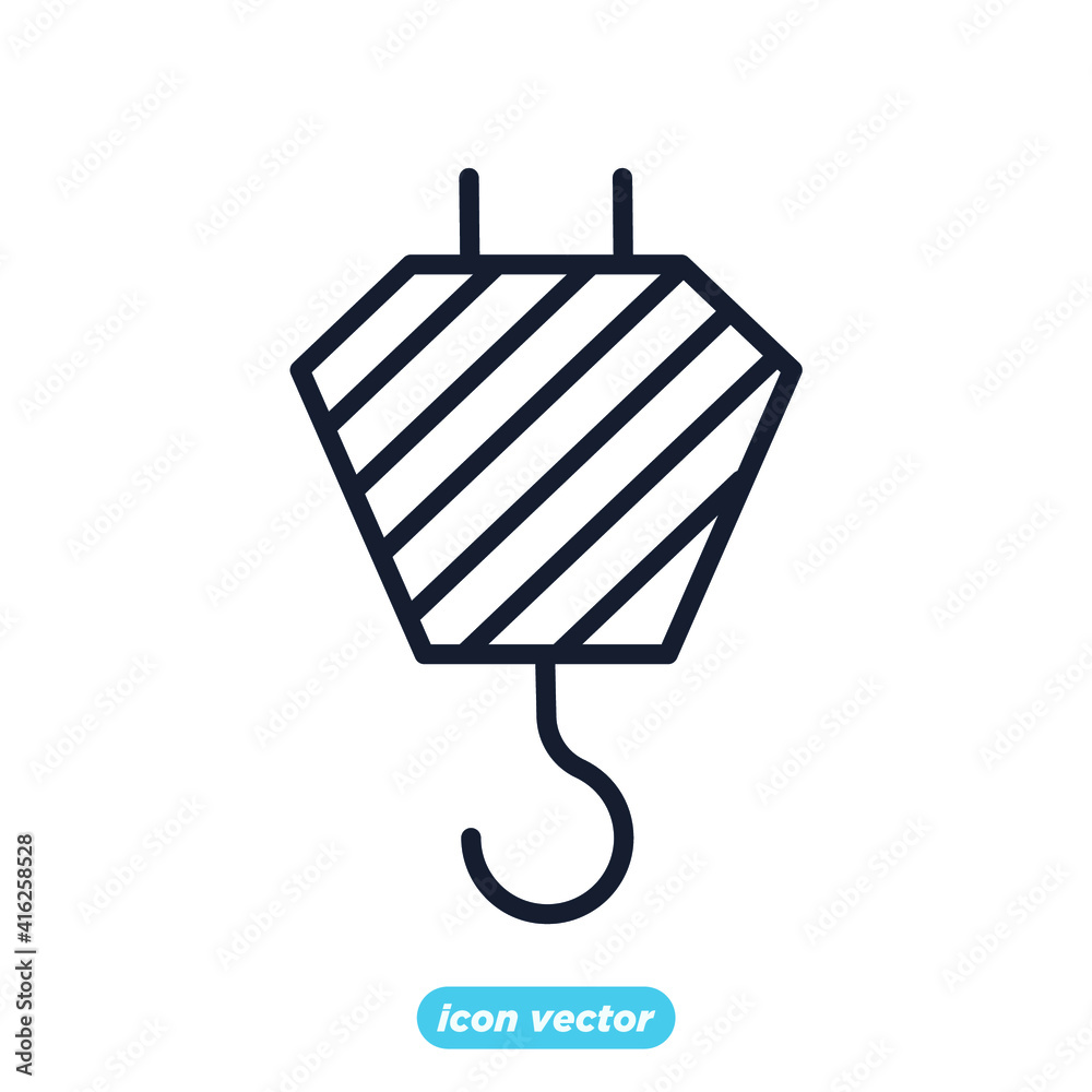 crane hook icon. crane hook symbol template for graphic and web design ...