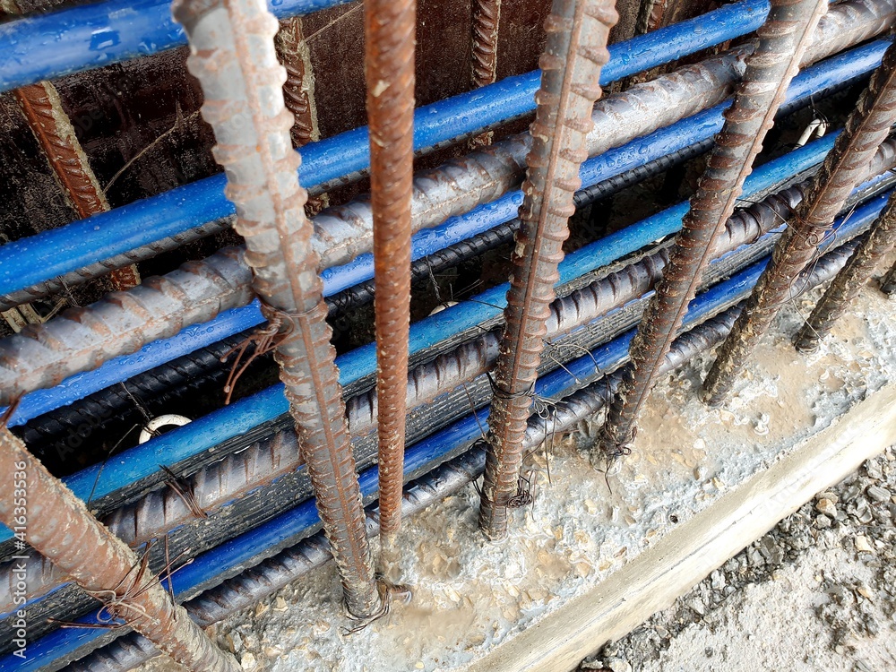 installation of tension cables in prestressed structures, reinforcement ...