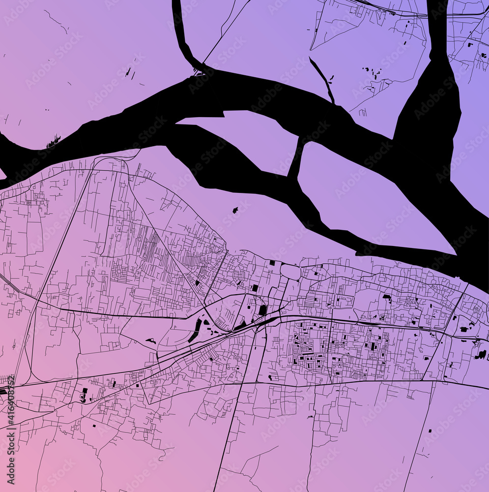 Patna, Bihar, India (IND) - Urban vector city map with parks, rail and ...
