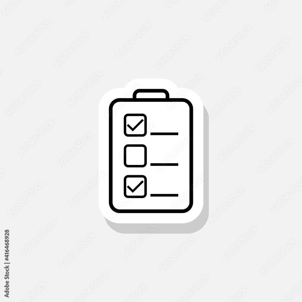 Check list outline sticker icon isolated on white background Stock ...