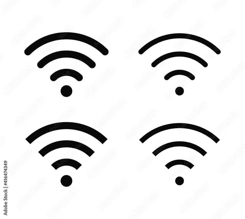 Wi-fi icon. Wifi symbol. Wireless internet connection sign. Simple flat ...