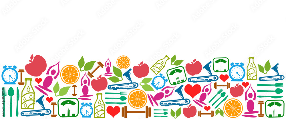 Health Symbols Colorful Bottom Texture Stock Illustration | Adobe Stock