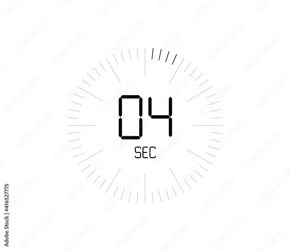 Timer 4 sec icon, 4 seconds digital timer Stock Vector | Adobe Stock