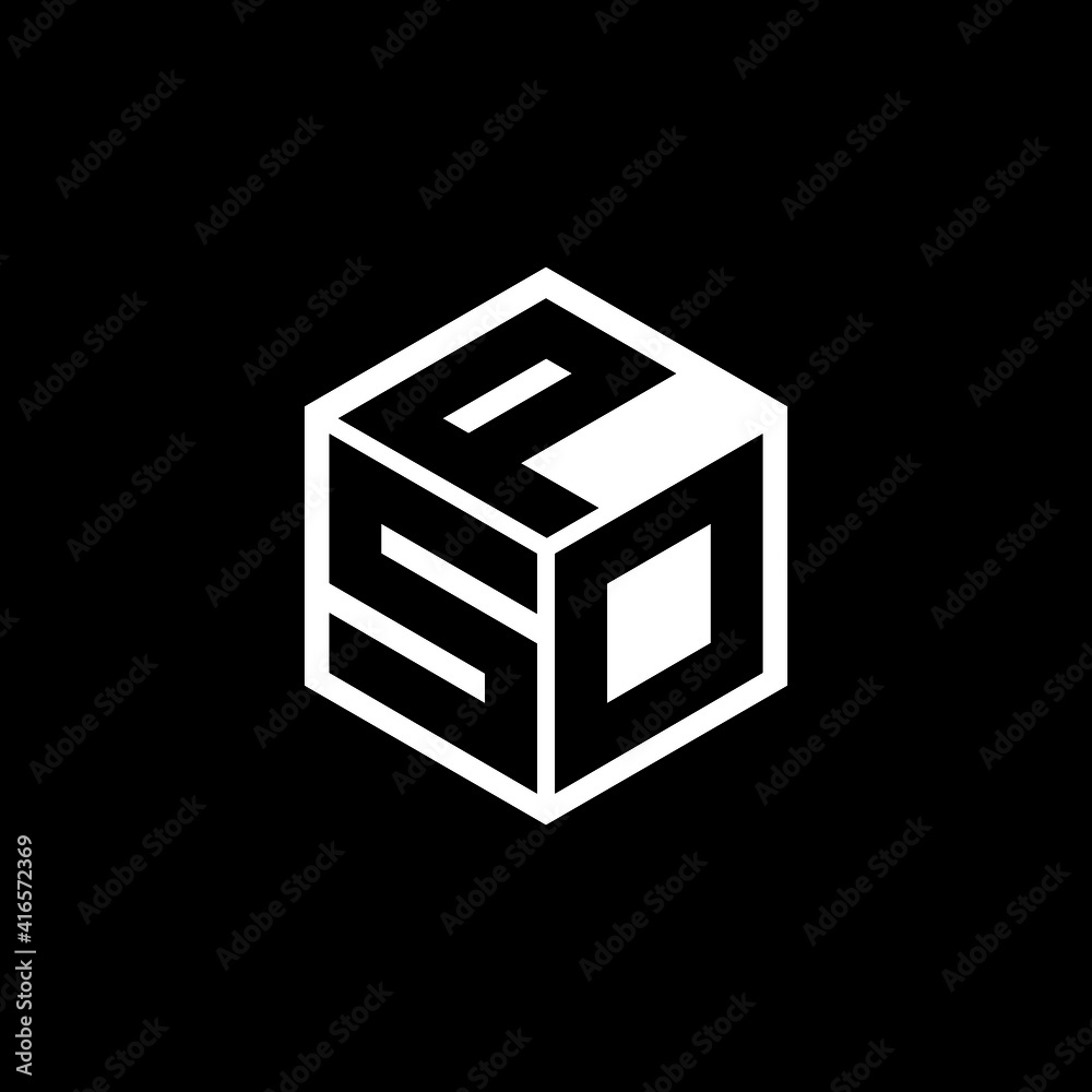 SDP letter logo design with black background in illustrator, cube logo ...