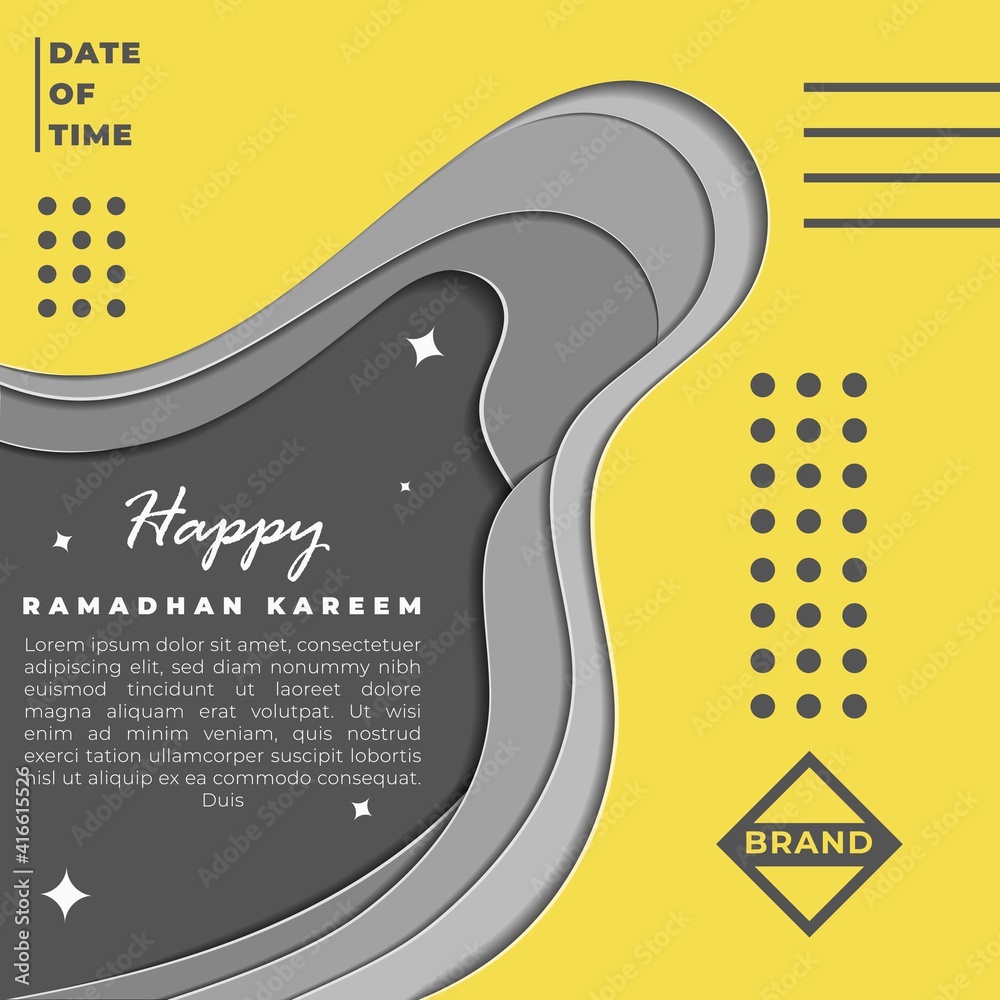 ramadan kareem poster design with text, in pantone color, islamic ...