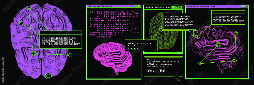Sci-fi futuristic dashboard with message boxes and windows. Computer ...