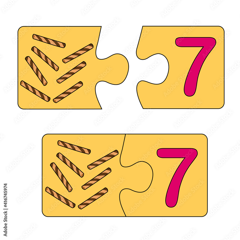 Educational game for kids. Find the right picture for the number ...