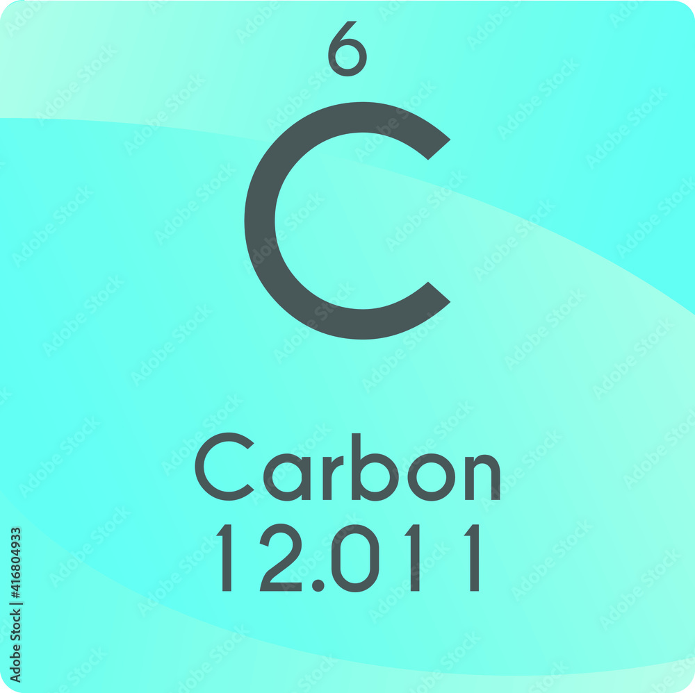 C Carbon Non reactive metal Chemical Element vector illustration ...