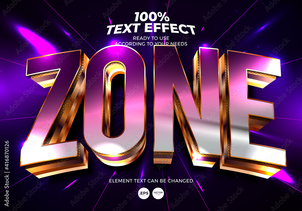 Zone Editable Text Effect Stock Vector | Adobe Stock