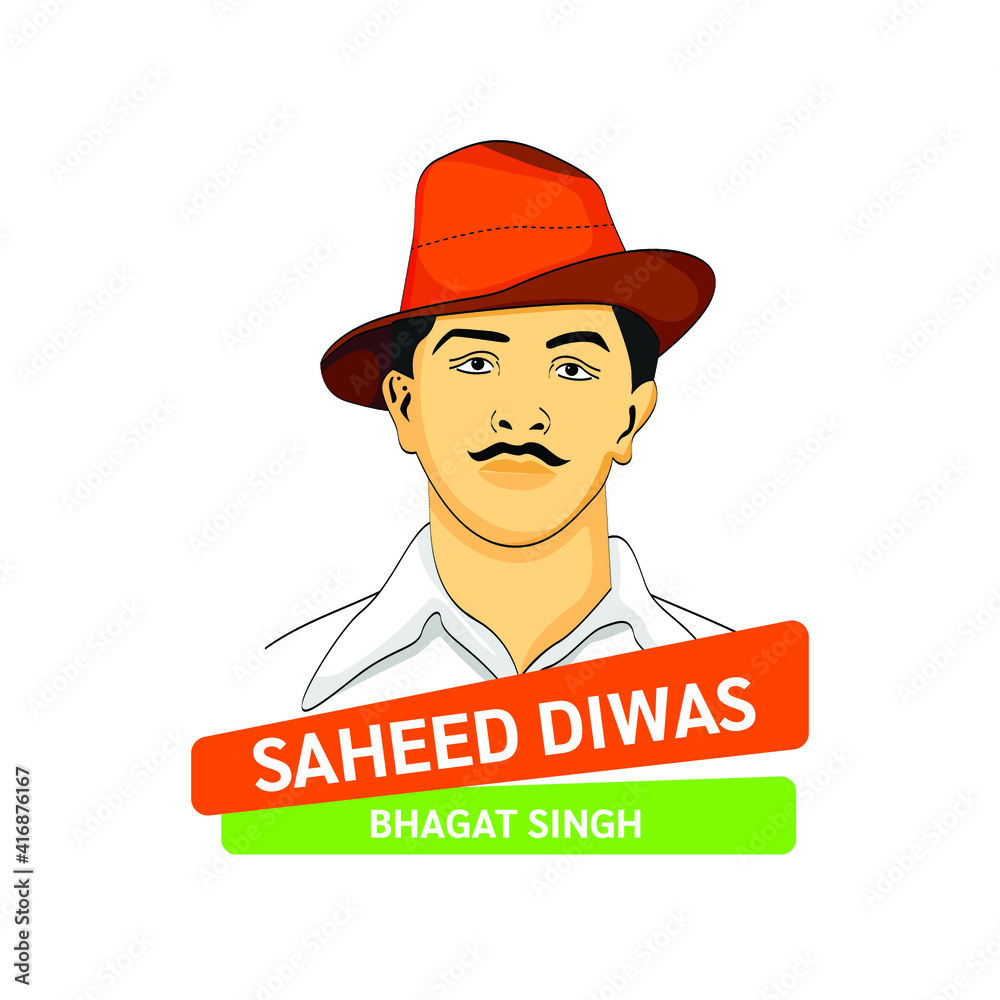 Vector illustration of shaheed bhagat Singh Ji. Illustration Shaheed ...