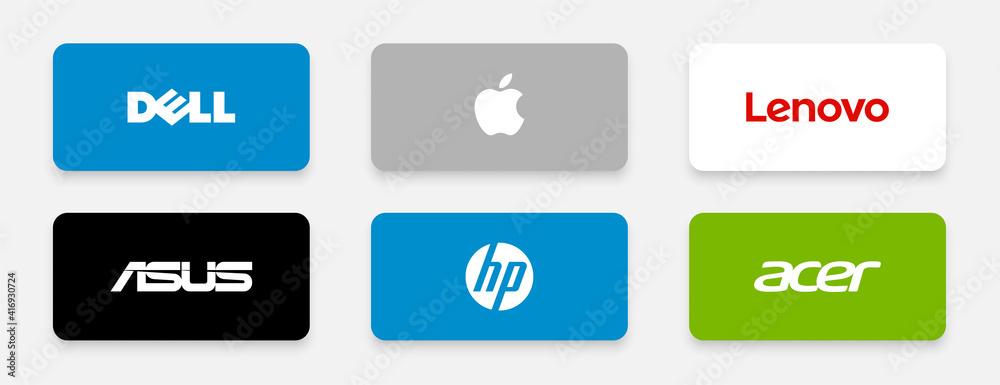 popular computer and laptop manufacturing companies logos including ...