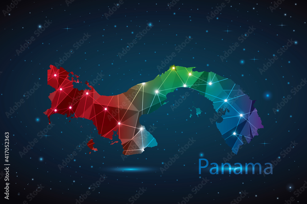 Vector de Stock Abstract Polygon Map of Panama. Vector Illustration Low ...