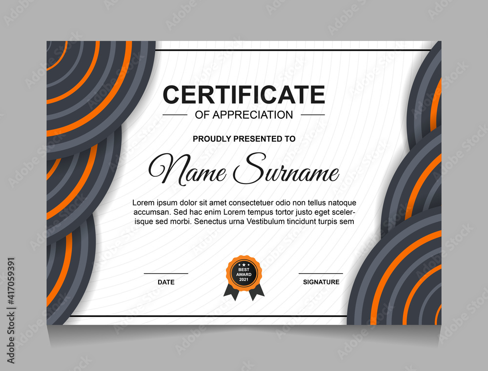 Certificate of achievement border design templates with elements of ...