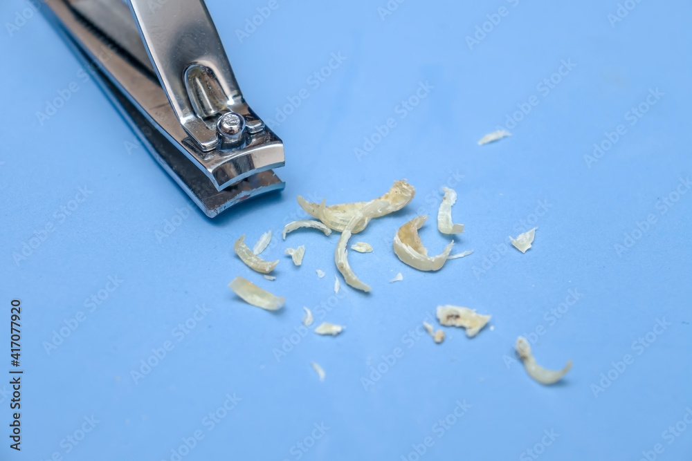 Cutting toenails.Fungal toenail disease. Stock Photo | Adobe Stock