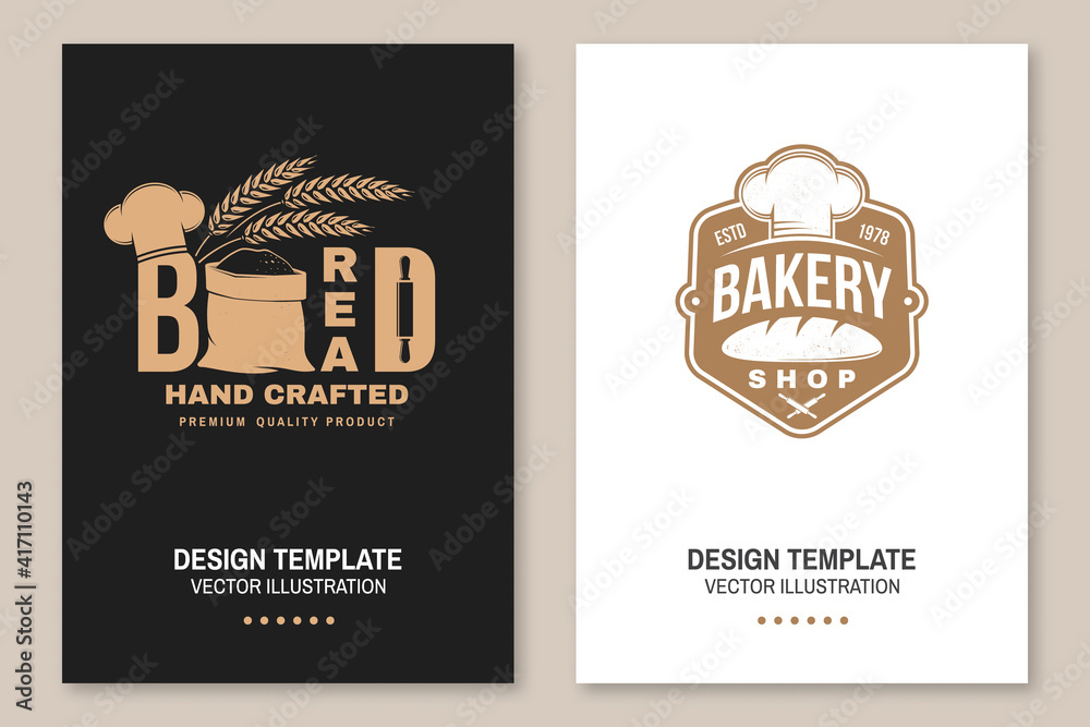 Hand crafted breadflyer, brochure, banner, poster. Vector illustration ...