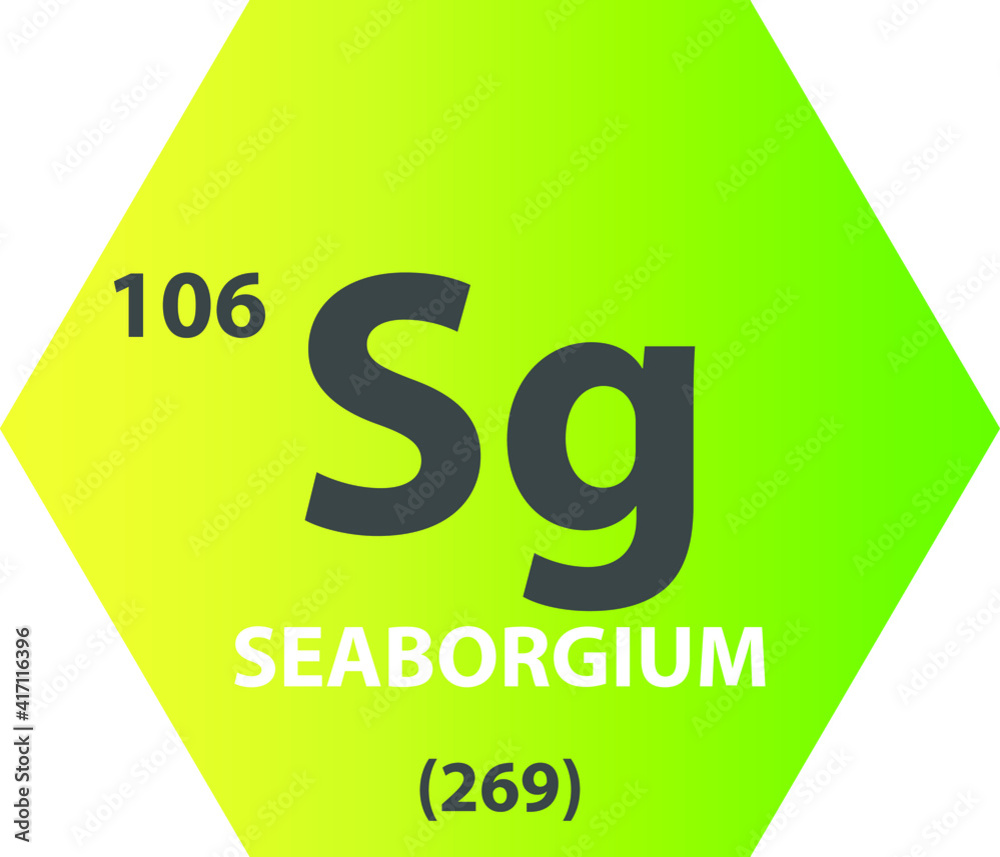 Sg Seaborgium Transition metal Chemical Element vector illustration ...