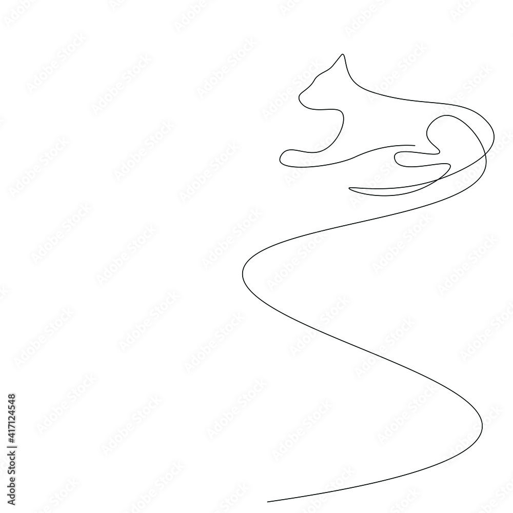 Cat line drawing vector illustration Stock Vector | Adobe Stock