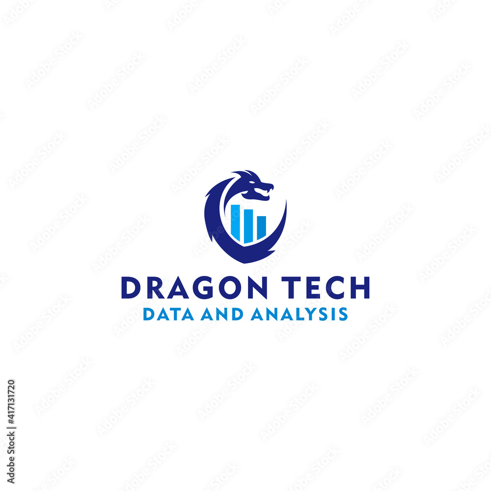 Dragon Logo technology. analysis and data app Vector Modern Symbol ...