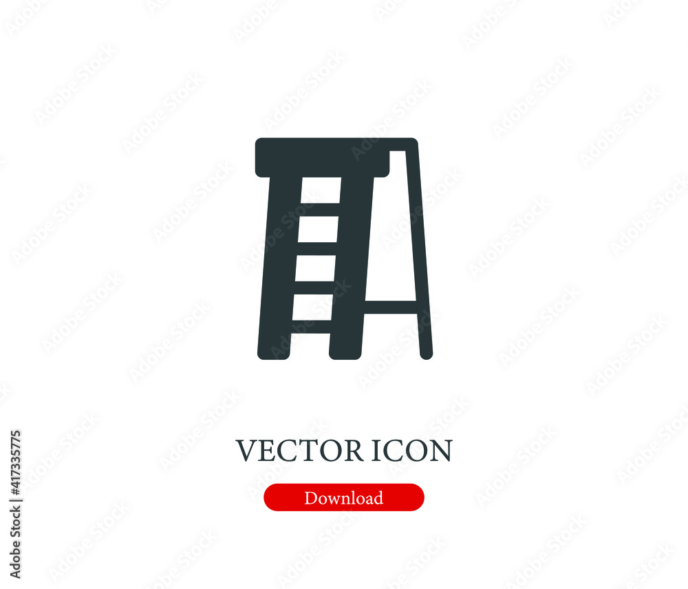 Ladder vector icon. Editable stroke. Symbol in Line Art Style for ...
