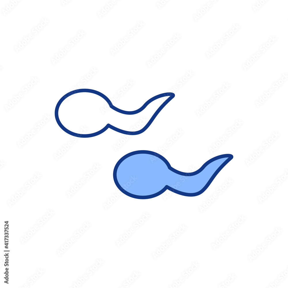 Spermatozoon RGB color icon. Male reproductive cell. Spermatozoa ...