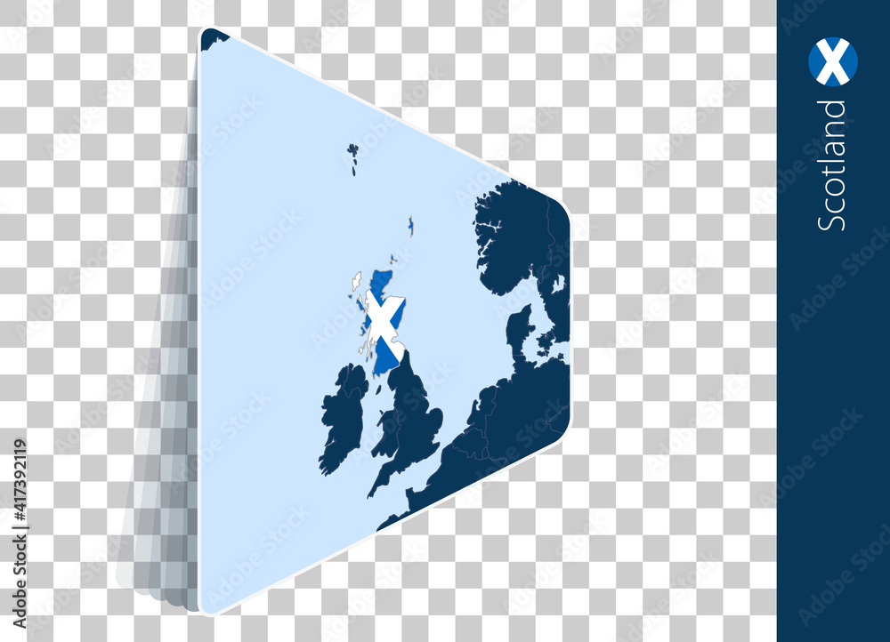 Scotland map and flag on transparent background. Stock Vector | Adobe Stock