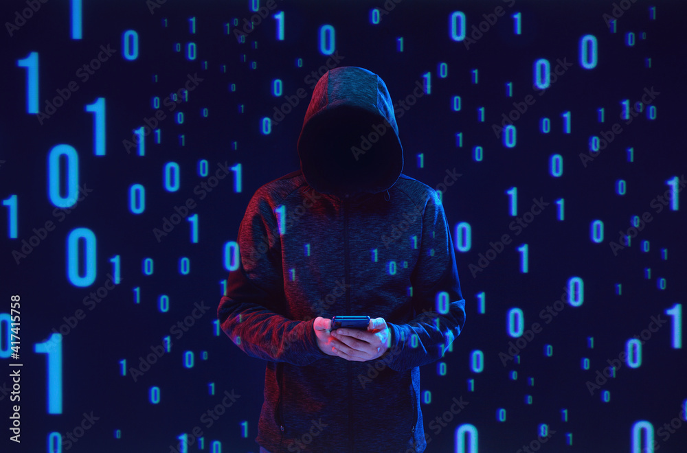 Dangerous hacker. Internet, cyber crime, cyber attack, system, game ...