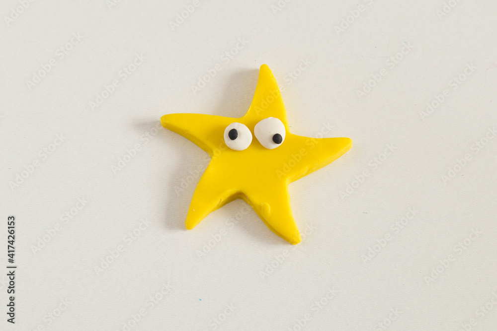 Making sea animals with play dough.Colorful turtle, fish, whale, crab ...