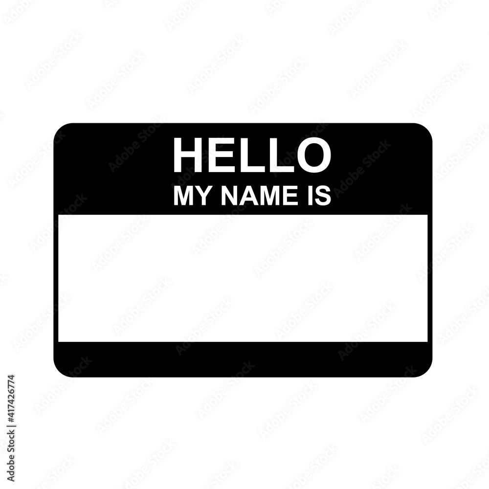 Hello name tag template. Clipart image Stock Vector | Adobe Stock