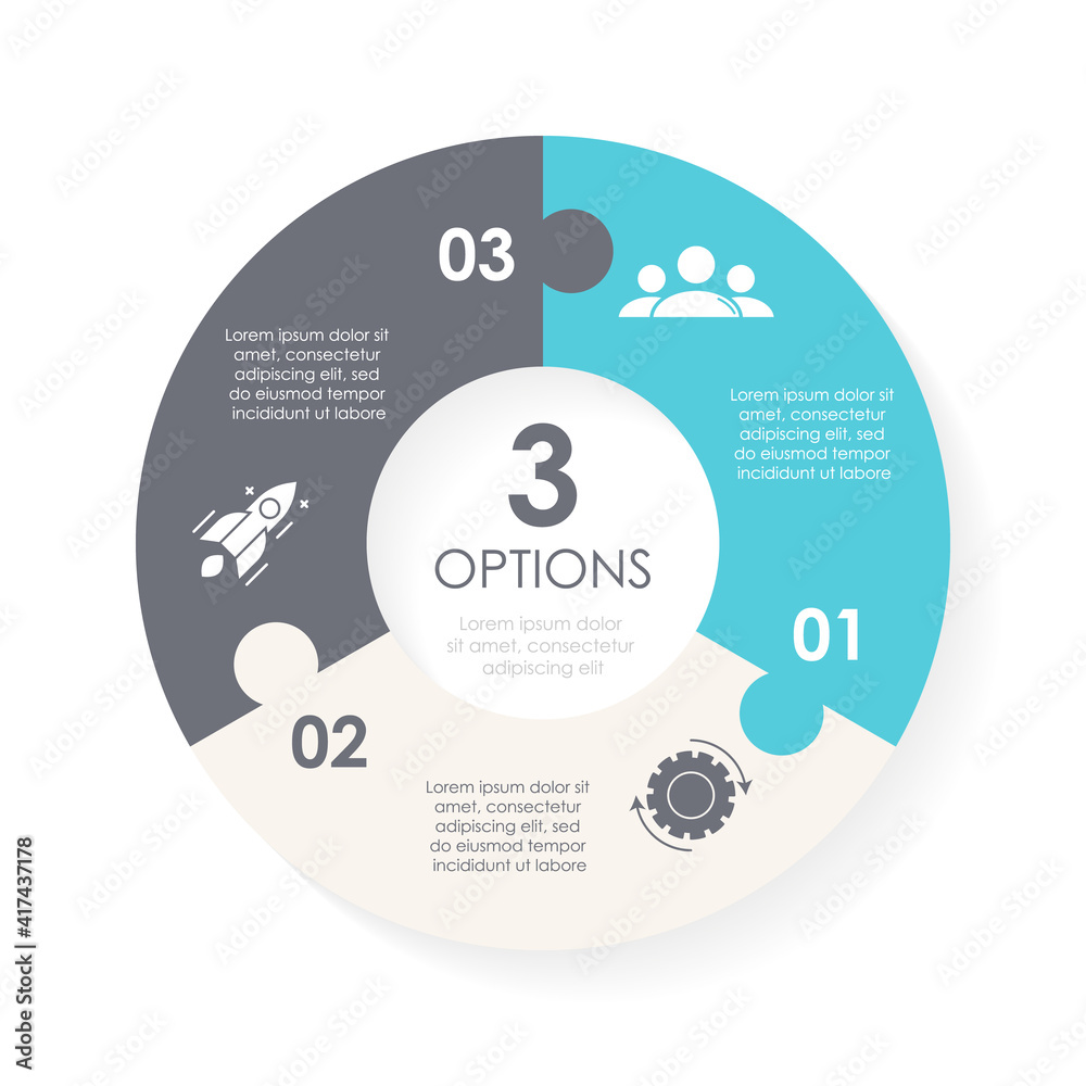 Vector circle chart infographic template for round diagram, graph, web ...
