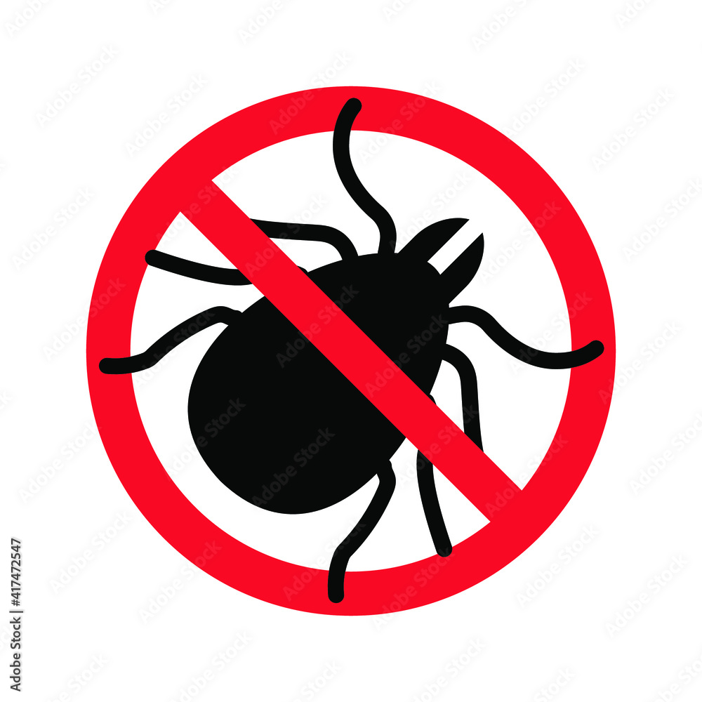 Mite parasites. Tick silhouette. Anti bug vector icon. Tick parasite ...